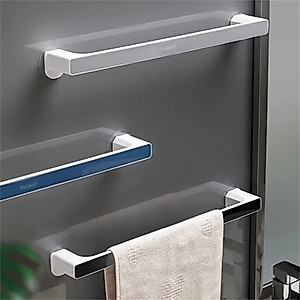 Self Adhesive Multi Purpose Towel Holder Bath Towel Rack Shelf Towel Bar Kitchen Accessories (D 46.3 * 6.5 * 2.8cm)