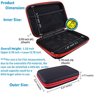 Wolfteeth 8 inch Vapor Case Black Hard Shell Vapor Pouches Supplies Organized Accessories Vape Bag Fits Coils Tank Holder Vaporizer Holster Valentines Day Gifts (Empty Case Only) Red Zipper 1226