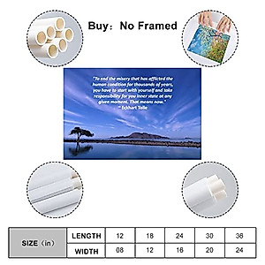 Eckhart Tolle Quote Poster Black And White Inspirational Canvas Poster 4 Poster for Room Aesthetic Posters & Prints on Canvas Wall Art Poster for Room 08x12inch(20x30cm)