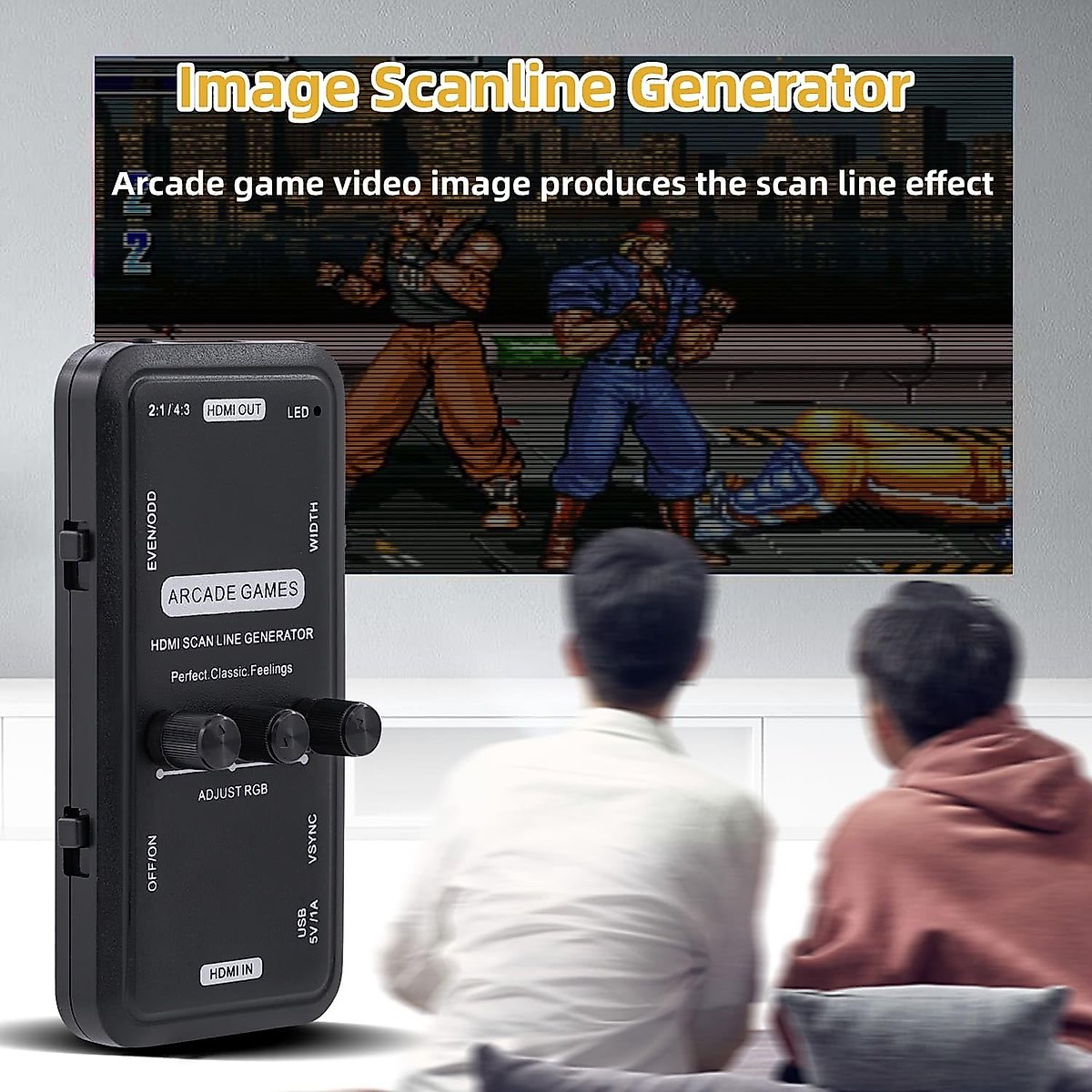 Gam3Gear HDMI Scanline Generator Portable Audio Video Output HDMI Image Scan Line Generator Function Board for All Retro Games/Gamers/Mame/Arcade Game/Emulator