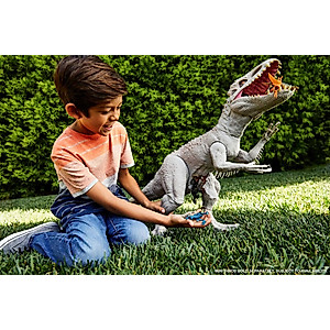 Mattel Jurassic World Camp Cretaceous Super Colossal Indominus Rex Dinosaur Toy, Action Figure at 3.5 Feet Long with Eating Feature, for Kids