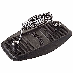 Jim Beam Stainless Steel Cast Iron Meat Press, Pre Seasoned for Delicious Meat, Steak, Beef and Patty, Heavy Duty Construction