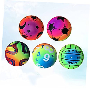 NUSITOU 5 Pcs 22 Bulk Beach Balls Beach Toys for Kids Inflatable Balls for Kids PVC Bouncy Kickball Swimming Pool for Kids Football Water Rainbow Ball Pat The Ball Pool Party Sports Beach