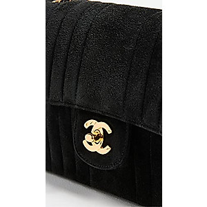 CHANEL Women's Pre-Loved Black Suede Vertical Flap 9", Black, One Size