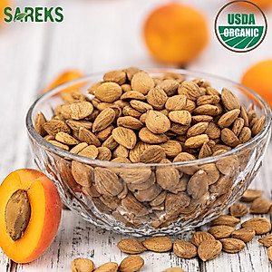 Bitter Apricot Kernels Organic Raw (10oz),0 USDA Organic Certified Seeds, NON-GMO, Product of Turkey, Gluten Free, Resealable Bag