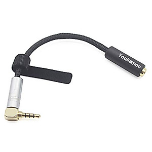 Youkamoo [ 3.5mm Balanced Right Angle ] 3.5mm Male to 4.4mm Female 8 Core Silver Plated Headphone Earphone Audio Adapter Cable New in Box 3.5mm Balanced to 4.4mm Balanced