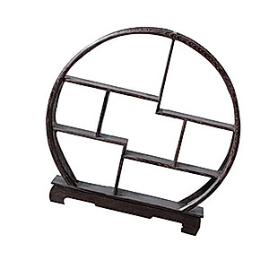 Healifty Chinese Antique Display Rack Art Retro Wall Shelf Carving Crafts Flower Pot Book Rack Organizer Shadow Box Decor for Home Desk Decoration Floating Wood Shelves