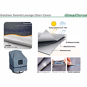 GimaiOurun Outdoor Swivel Lounge Chair Cover 4 Pack, Waterproof Heavy Duty Outdoor Chair Cover, Outdoor Lawn Patio Furniture Rocking Chair Cover, (29 W x 31 D x 38.5 H inches), Gray