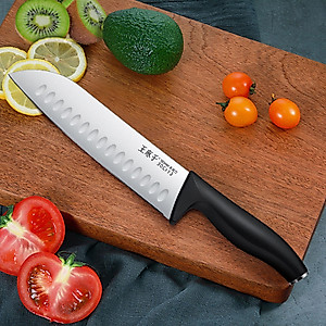 Santoku Knife, 7 Inch Ultra Sharp Professinal Chef Knife, German High Carbon Stainless Steel kitchen knife with Ergonomic Handle Design, Kitchen Knives for Chopping Vegetable and Cooking
