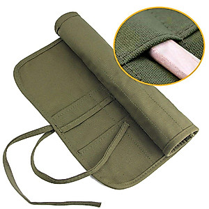 JTDEAL Paint Brush Holder, 22 Slots Paint Brush Storage for Acrylic Oil Watercolor Gouache Artist Paint Brush Roll Canvas Pouch, Silver White Holds 100 Brushes