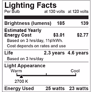 Satco S3940 25 Watt 170 Lumens A19 Incandescent Soft White 2700K Clear Light Bulb, 2-Pack