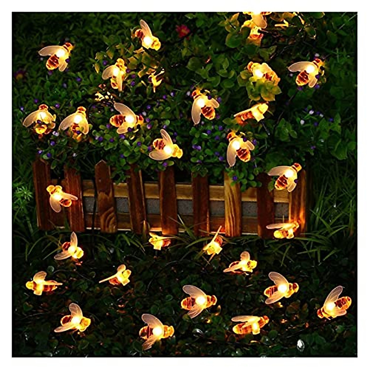 Xiaobei Solar String Lights, LED bee Shaped Solar Fairy Lights, Solar Lights Outdoor Garden Suitable for Outdoor Home Garden Fence Summer Installation