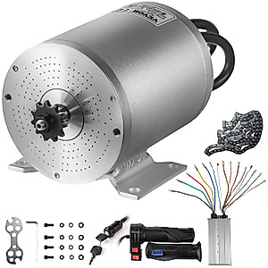 VEVOR Electric Brushless DC Motor,72V 3000W Brushless Electric Motor,4900RPM Brushless Motor Kit,w/Controller and Throttle Grip for Electric Scooter E Bike Engine Motorcycle DIY Part Conversion Kit