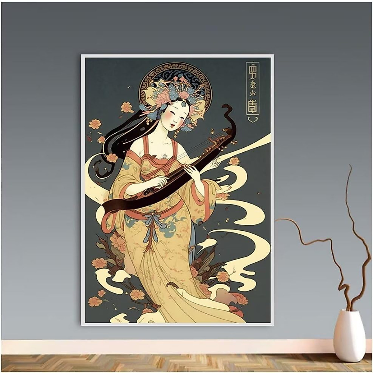 Home Decor Garden Decor Oil Paint Printing - The Moon Mermaid, Watercolour Modern Pictures Fashion Craft Birthdays Gifts for Friends 12X16in Unframed