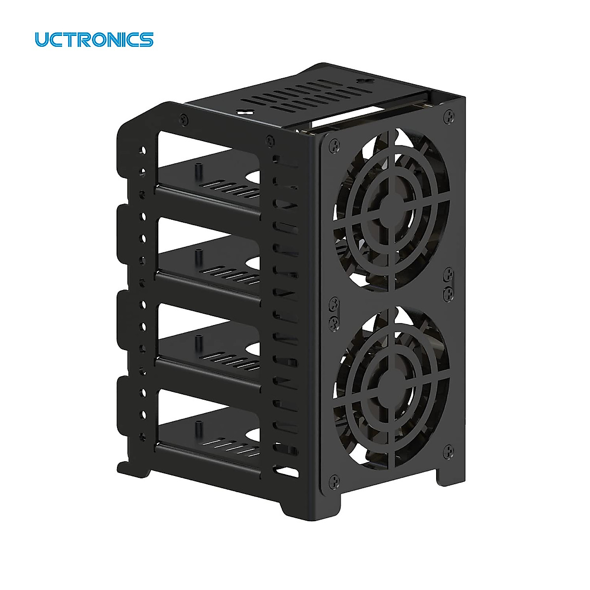 UCTRONICS for Raspberry Pi Cluster, Metal Rack Case with Protection Shield, 4 Removable Layers and 2 Cooling Fans, Support Raspberry Pi 4B, 3B+/3B and Other B Models, Optional 2.5" SSD Mounting Plate