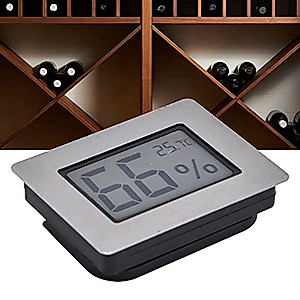 LCD Electronic Thermometer Hygrometer, Clear Display, Wide Application for Cigar Box, Storage Cabinet, Wardrobe, Embedded Design with Temperature and Humidity Measurement Accuracy