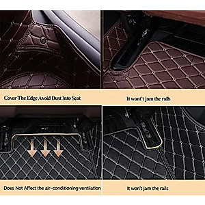 YaruicarCustom Car Floor Mats for 99.99% Sedan SUV Sports Car Men Women Protection Full Coverage Pads Anti-Slip Leather Floor Lining All Weather (Black Red)