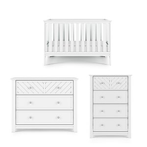 Child Craft Atwood Euro 3-Piece Nursery Set with 3-in-1 Convertible Crib, Dresser, and Chest (Matte White)