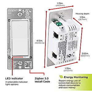Enbrighten Zigbee Smart Light Switch with QuickFit and SimpleWire, Pairs Directly with Echo 4th Gen/Echo Show 10 (All)/Echo Studio/Echo Plus (All)/Eero Pro 6, White & Light Almond, 43078