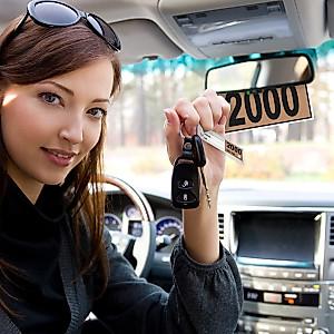 3000 Automotive 3 Part Service Dispatch Numbers Mirror Hang Tags Numbered 000, 1000, 2000 RL78 Style Color Coded Tan Service Dispatch Numbers with 1.25” Slotted Hang Tag Cutout