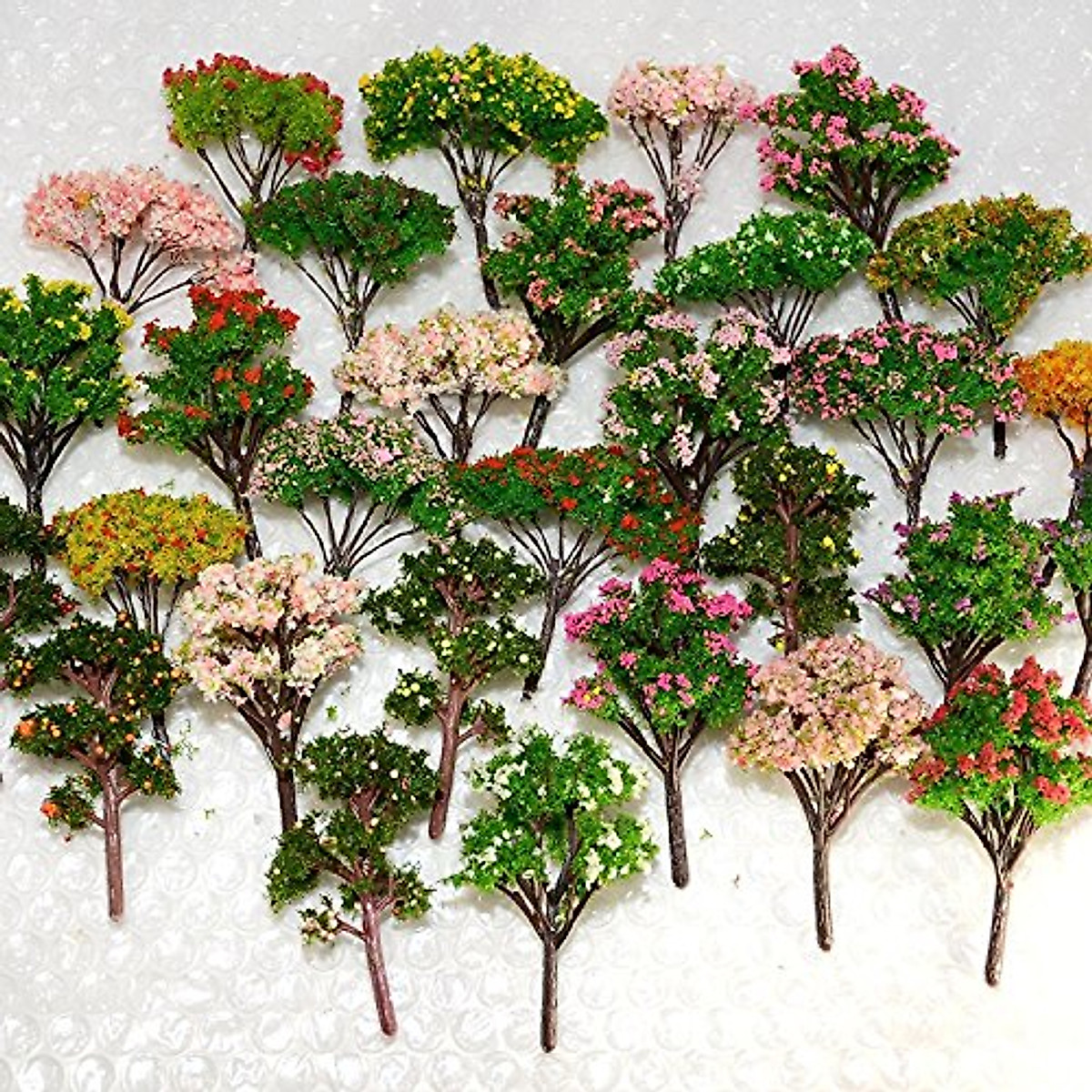 BAENRCY 25pcs Mixed Model Trees Model Train Scenery Architecture Trees Model Scenery with No Stands£¨0.79-2.36inch£© (Colorful)