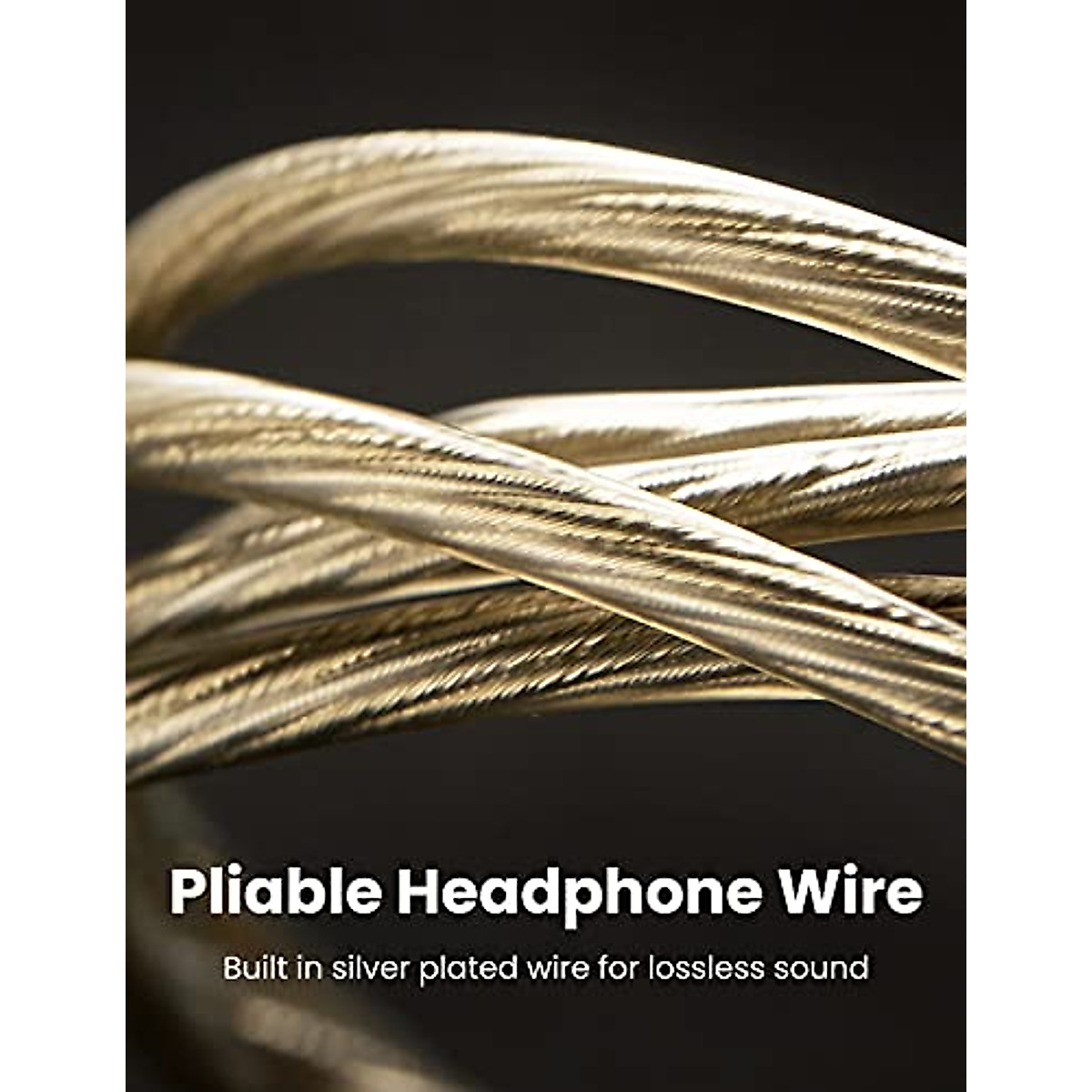 UGREEN MMCX Cable 8 Core 4.4MM to Dual MMCX Balanced Audio Cable, Silver Plated Copper HiFi Sound Audio Jack Earphone Replacement Cable Compatible with TIN Audio T2 T3 SE215 SE535, 4FT (MMCX 4.4mm)