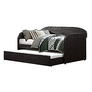 Lexicon Roland Faux Leather Daybed with Trundle in Dark Brown