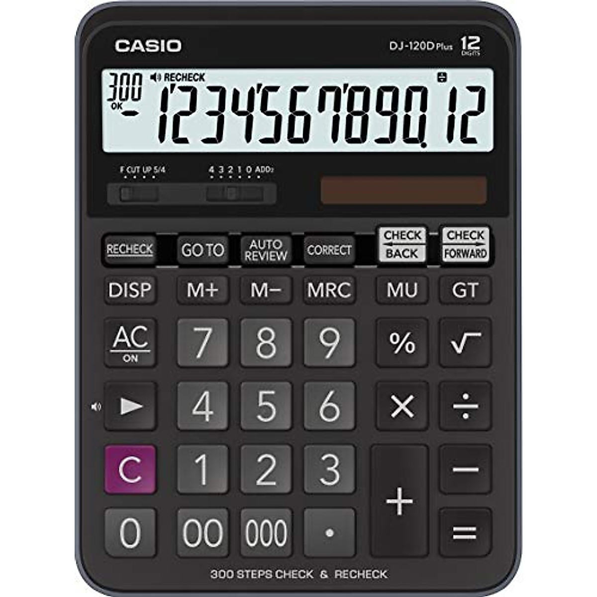 Casio DJ-120DPLUS-W-EP Plus Desktop Calculator with Check and Correct Function - Black
