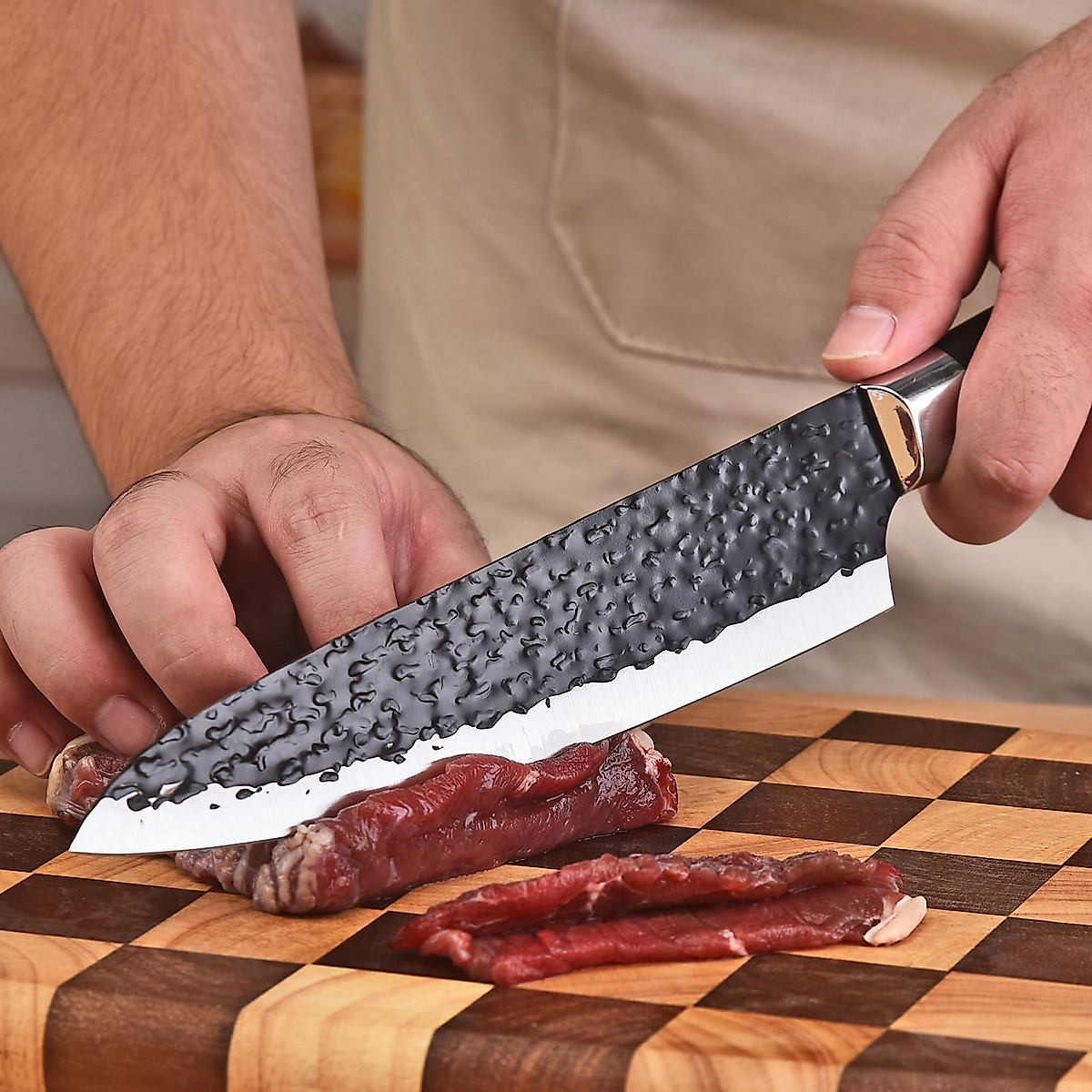 Kitchen Knife Set Non Stick Knives with Wood Storage, Serrated Steak Knife, Chef Knife, Scissors with Sharpener, 15Pcs Ultra-Sharp Cutlery Block Sets for Home & Pro Use Best Gift (Black)