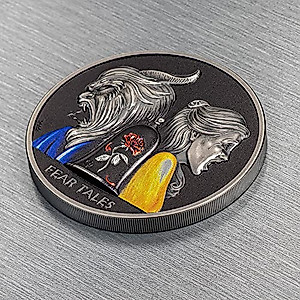2022 DE Fear Tales PowerCoin Beauty And The Beast 2 Oz Silver Coin 10$ Palau 2022 Antique Finish