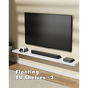 OlarHike Floating Shelves,White Wall Mounted Books/Cat/Storage/Fake Plant Shelves,Wall Shelves for Home Room Bedroom Decor,Shelf for Bathroom Living Room Kitchen,23inch