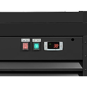 KoolMore MDR-2D-GSLD Commercial Glass 2 Door Display Refrigerator Merchandiser - Upright Beverage Cooler with LED Lighting - 45 Cu. Ft., Black