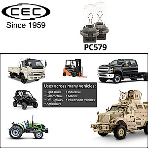 CEC Industries PC579 Bulbs, 12.8 V, 10.2 W, Printed Circuit Base, T-5 shape (2-pack)
