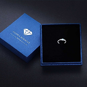 CUOKA MIRACLE Triple Goddess Ring 925 Sterling Silver Goddess Rings for Women Synthetic Moonstone Ring Moon Goddess Ring Cubic Zirconia Adjustable Ring Wedding Bands Ring Triple Goddess Jewelry