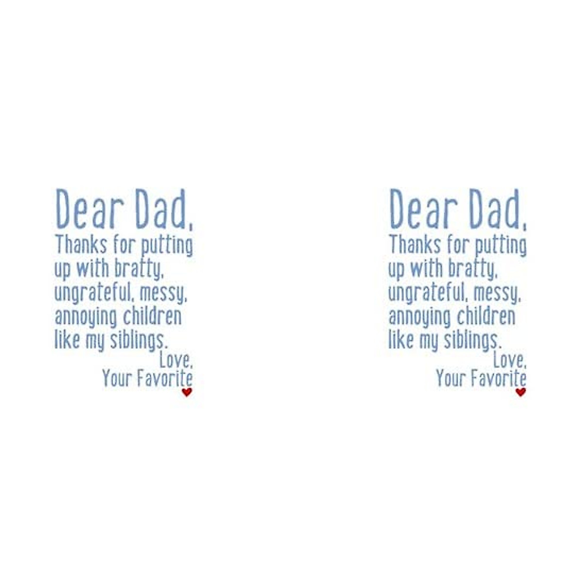CafePress Dear Dad, Thanks For (Siblings Version) Mug Mugs Ceramic Coffee Mug, Tea Cup 11 oz