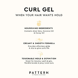PATTERN Beauty by Tracee Ellis Ross Curl Gel, 3 Fl Oz, Travel Size, Best for Curlies, Coilies and Tight-Textured, 3a to 4c