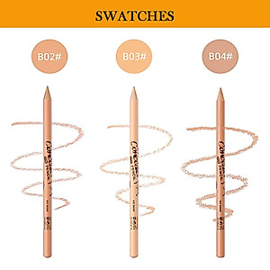 6 PCS Dark Circles Treatment Multi-Use Concealer pen, Wonder Concealer Pencil Tricolor, Professional Makeup Covered Concealer Pen Tattoo Concealer (Combination)
