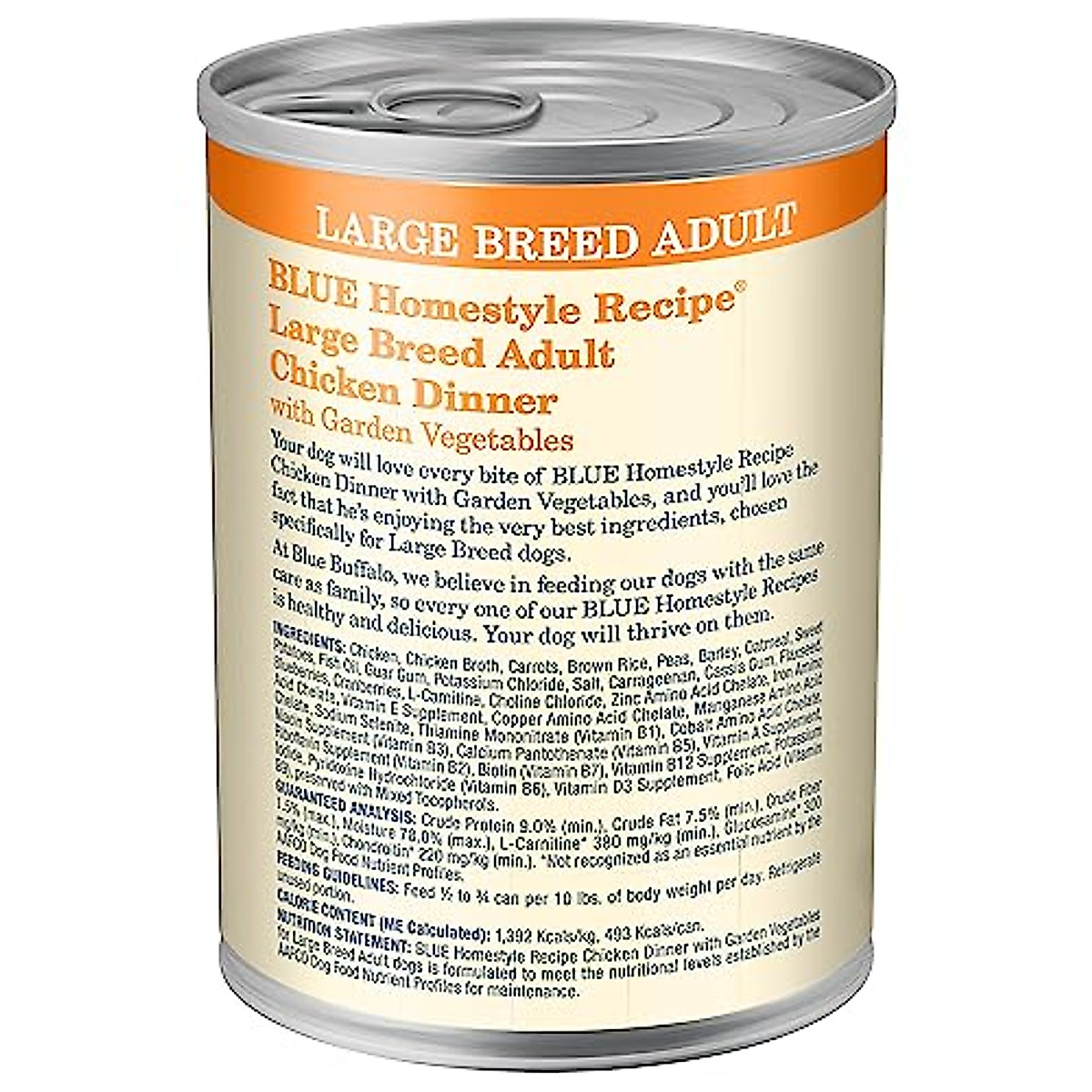 Blue Buffalo Homestyle Recipe Natural Adult Large Breed Wet Dog Food, Chicken 12.5-oz can (Pack of 12)
