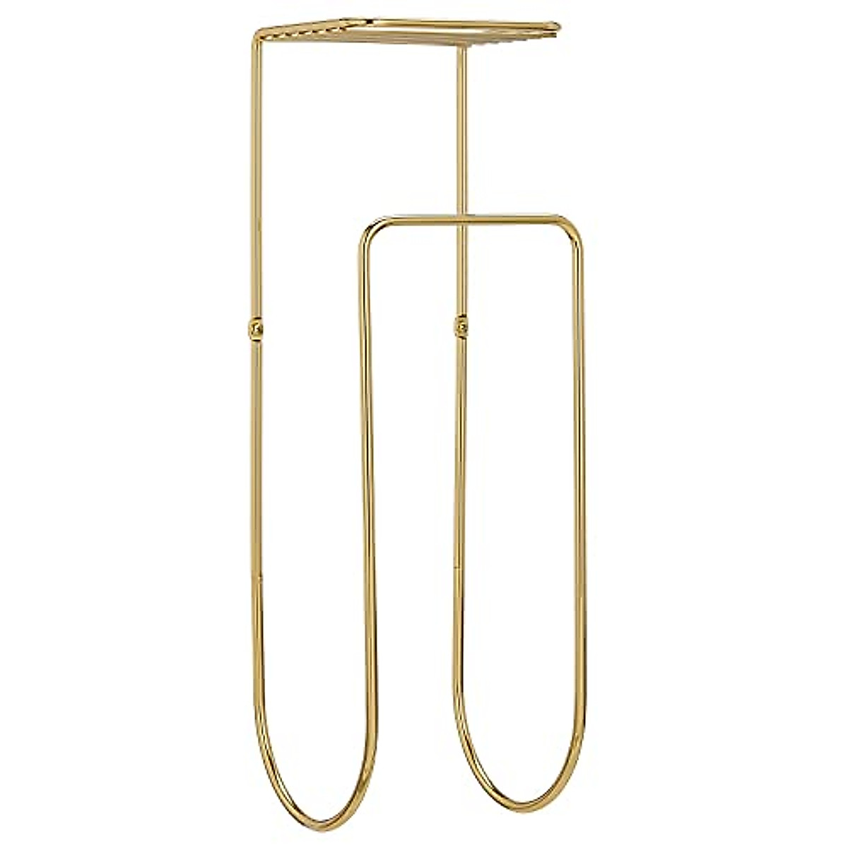 mDesign Bathroom Towel Holder and Organizer with Storage Shelf - Modern Metal Wall Mount Towel Rack - Towel Holder Rack for Bathroom with Shelf for Accessories - Concerto Collection - Soft Brass