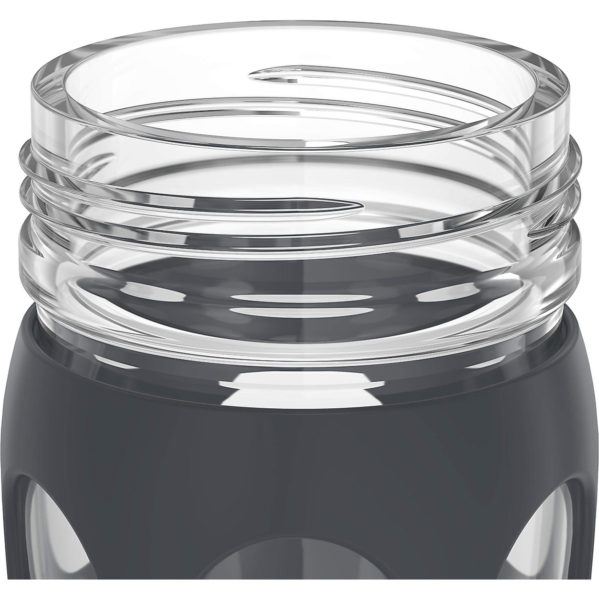 Lifefactory 22-Ounce Active Flip Cap Glass Water Bottle, 22oz, Carbon