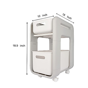 Leirsdam Double Layer Sliding Shelf, Large Capacity Shelf Under Sink Organizer Office Bathroom Cabinet Multifunctional Shelf(With wheels)