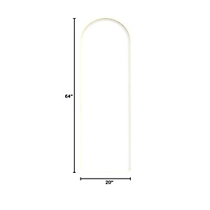 SDHYL Arched Full Length Mirror with Lights, 64"x20" LED Mirror Full Length with Stand, Full Body Mirror with Touch Button and Plug, Dimmable Brightness Dressing Mirror for Living Room, Gold