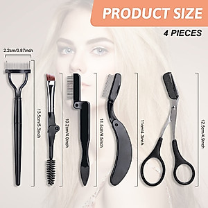 BS-MALL Eyelash Grooming Brush Foldable Eyelash Separator Mascara Eyebrow Scissors Applicator Eyebrow Comb Brush for Making Up Supplies（5 Pieces）