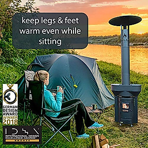 Q-Stoves Outdoor Wood Pellet Patio Heater Q-Flame Q05C, Eco-Friendly Heater, for Patio, Camping and Going Off-Grid (Stove)