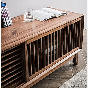 Slabstudiohongkong Japanese Style Black Walnut tv Unit, credenza Modern, Handmade Sideboard TV Cabinet, Black Walnut Wood