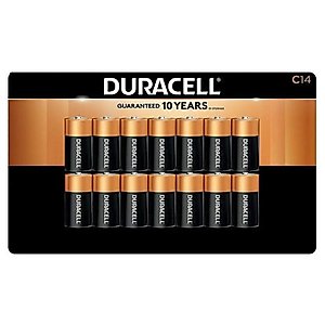 Duracell Alkaline C Batteries | Long Lasting Power CopperTop All Purpose C Battery For Household And Business - 14 Count