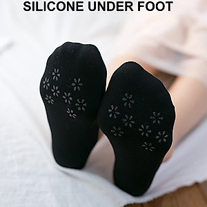 Hiltzo 6 Pairs No Show Socks Women Nylon Ultra Low Cut Non-Slip Ice Silk Socks Invisible Socks 6Nudm