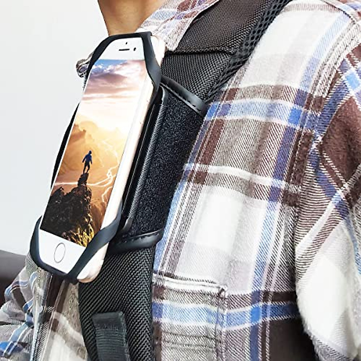 Phone Holder for Backpack Strap,Backpack Strap Clip for Phone,Phone Strap Pack clamp,Smartphone Holder for Shoulder Strap,Phone Shoulder Strap fit Hiking/Alpinism/Climbing/Traveling
