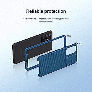 Mangix Galaxy A52 Case with Camera Cover,Galaxy A52 Slim Fit Thin Polycarbonate Protective Shockproof Cover with Slide Camera Cover, Upgraded Case for Samsung Galaxy A52 5G/4G (Black)