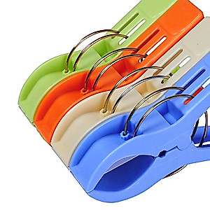 Beach Towel Clips, ECROCY Towel Clips for Chairs on Cruise, 8 Pack Large Clips Clamps,Clothes Pegs,Beach Towel Holder to Keep Your Towel from Blowing Away,Heavy Duty and in Bright Colors